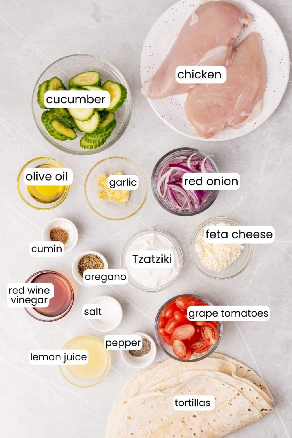 Healthy Greek Chicken Wrap Recipe - One Wholesome Life